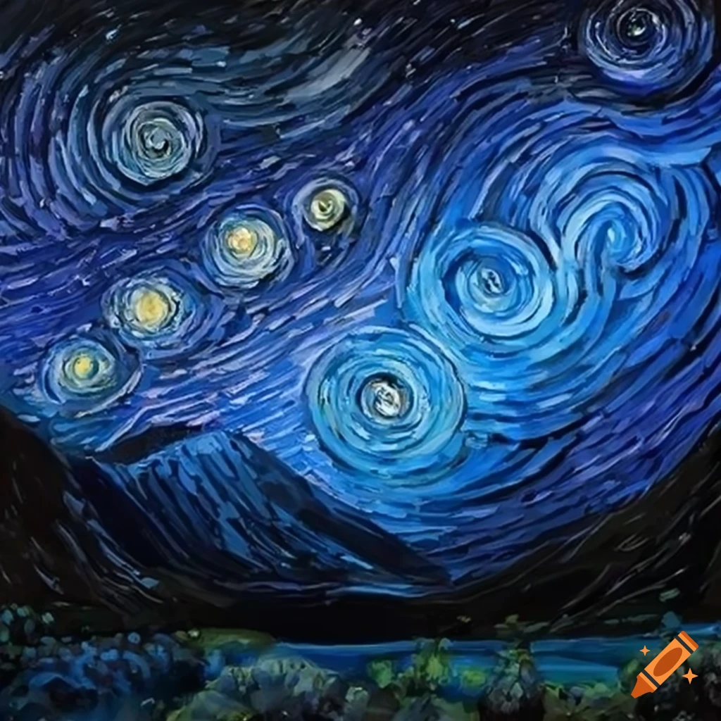 Starry night in the morning on Craiyon