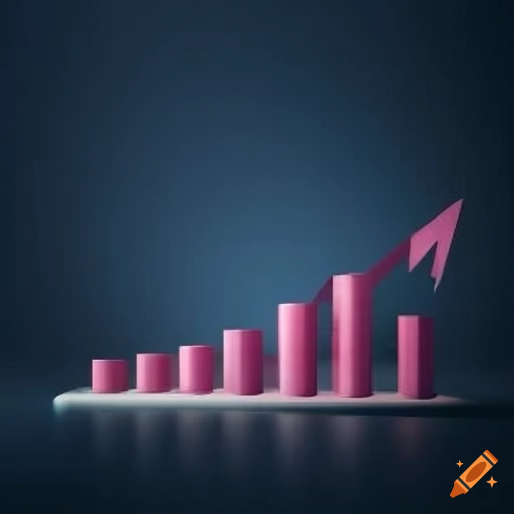 Upward trend line in a stock market graph on Craiyon