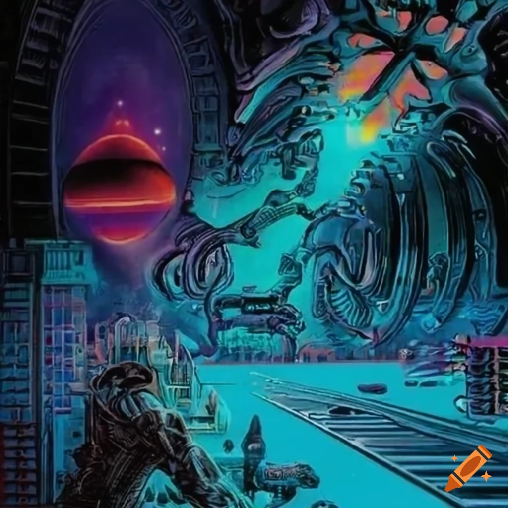 80s sci fi membrane machine art on Craiyon