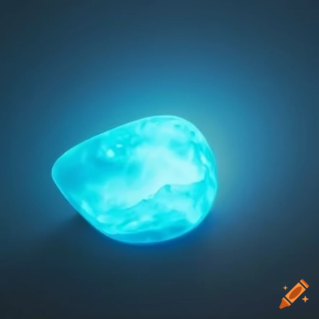 A magic stone light blue,glowing on Craiyon