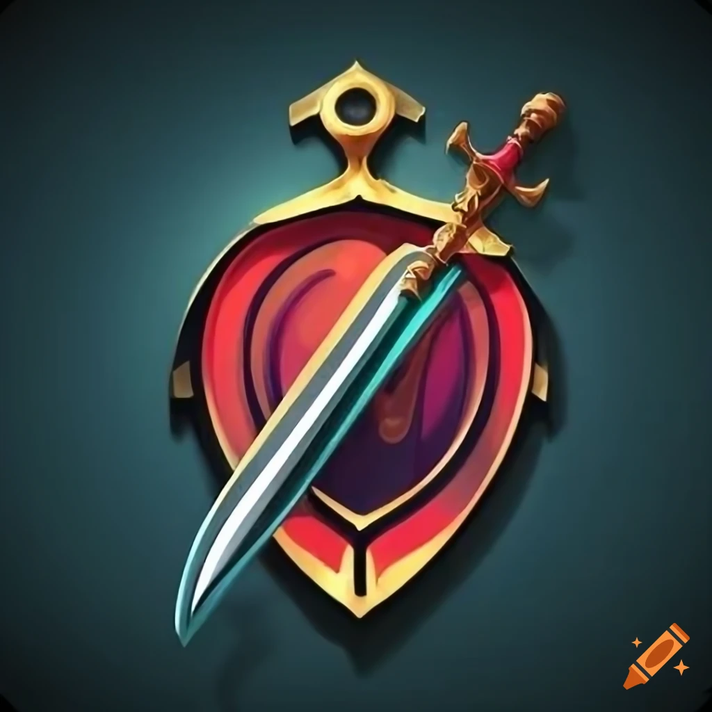 League logo with swords on Craiyon