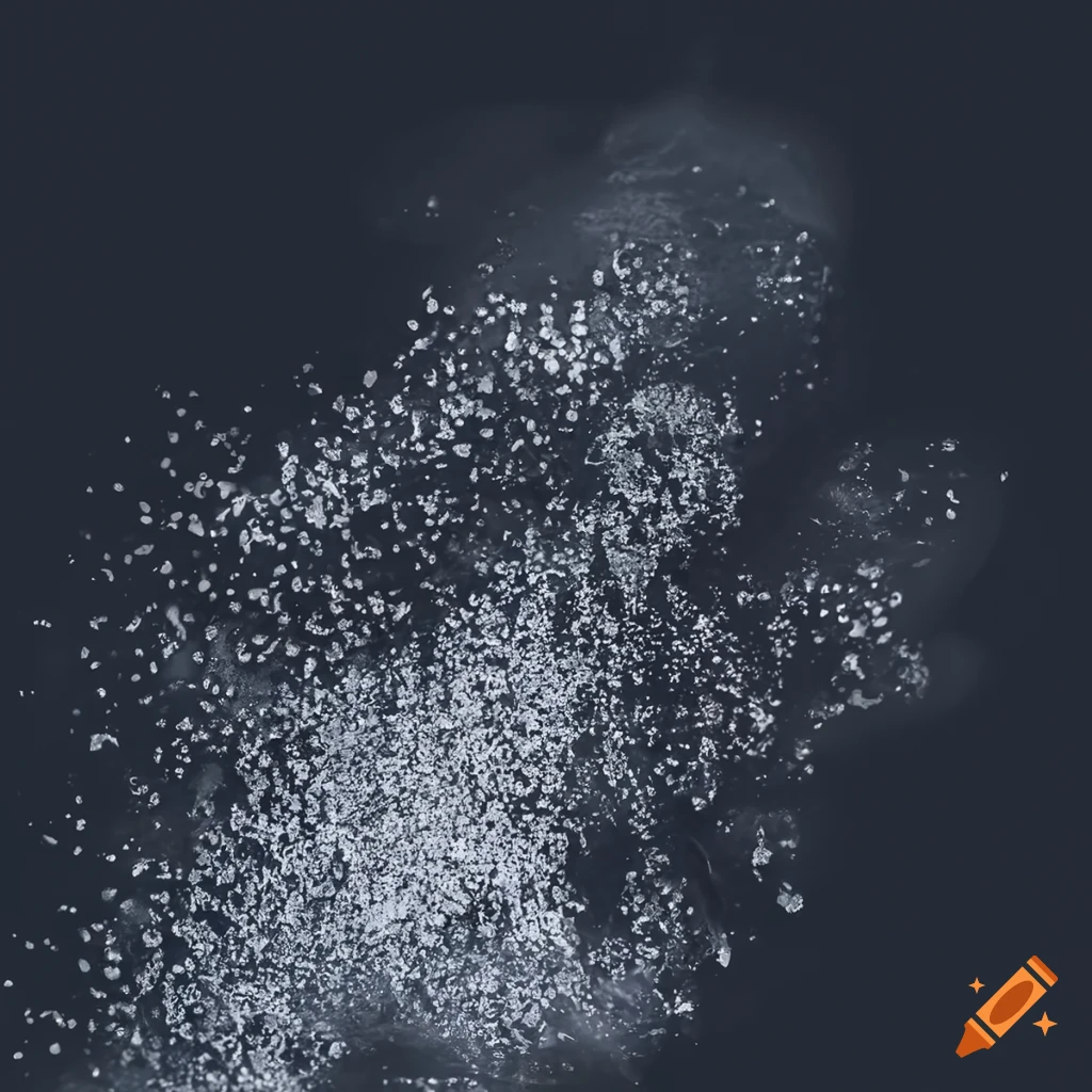 Black ink dilluted with salt. theme: waves and sky abstract on Craiyon