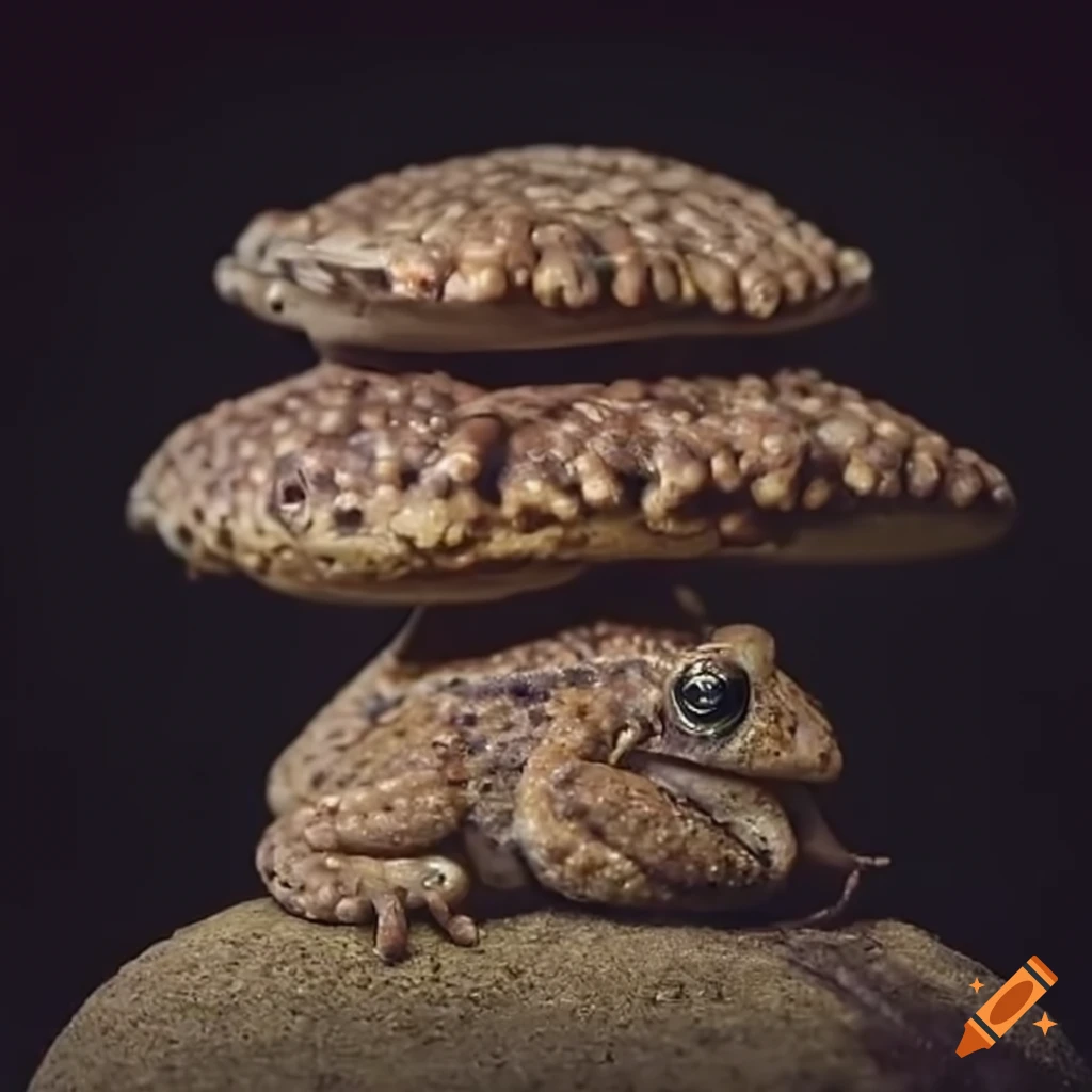 A basic three toad stack on Craiyon