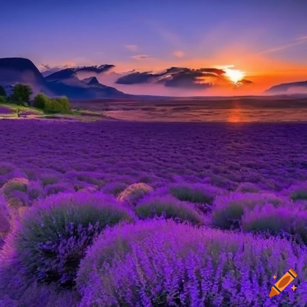 Lavander in the sunset