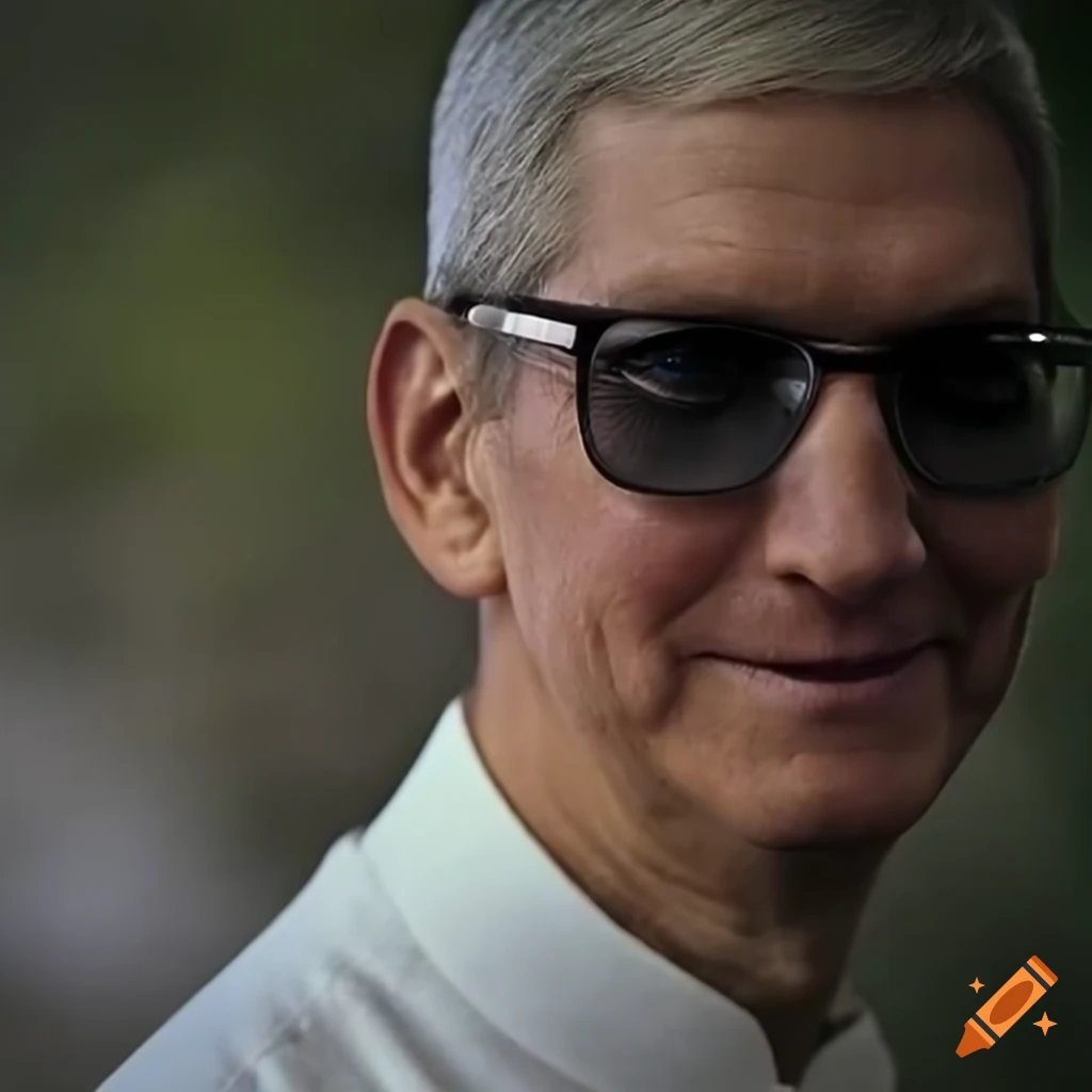 Tim cook wearing sunglasses and a necklace
