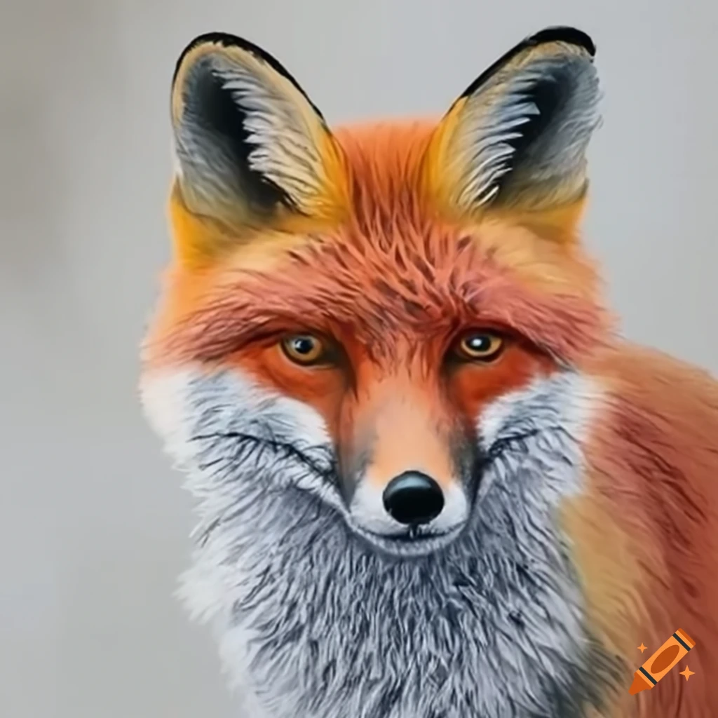 Fox detailed color pencil on Craiyon