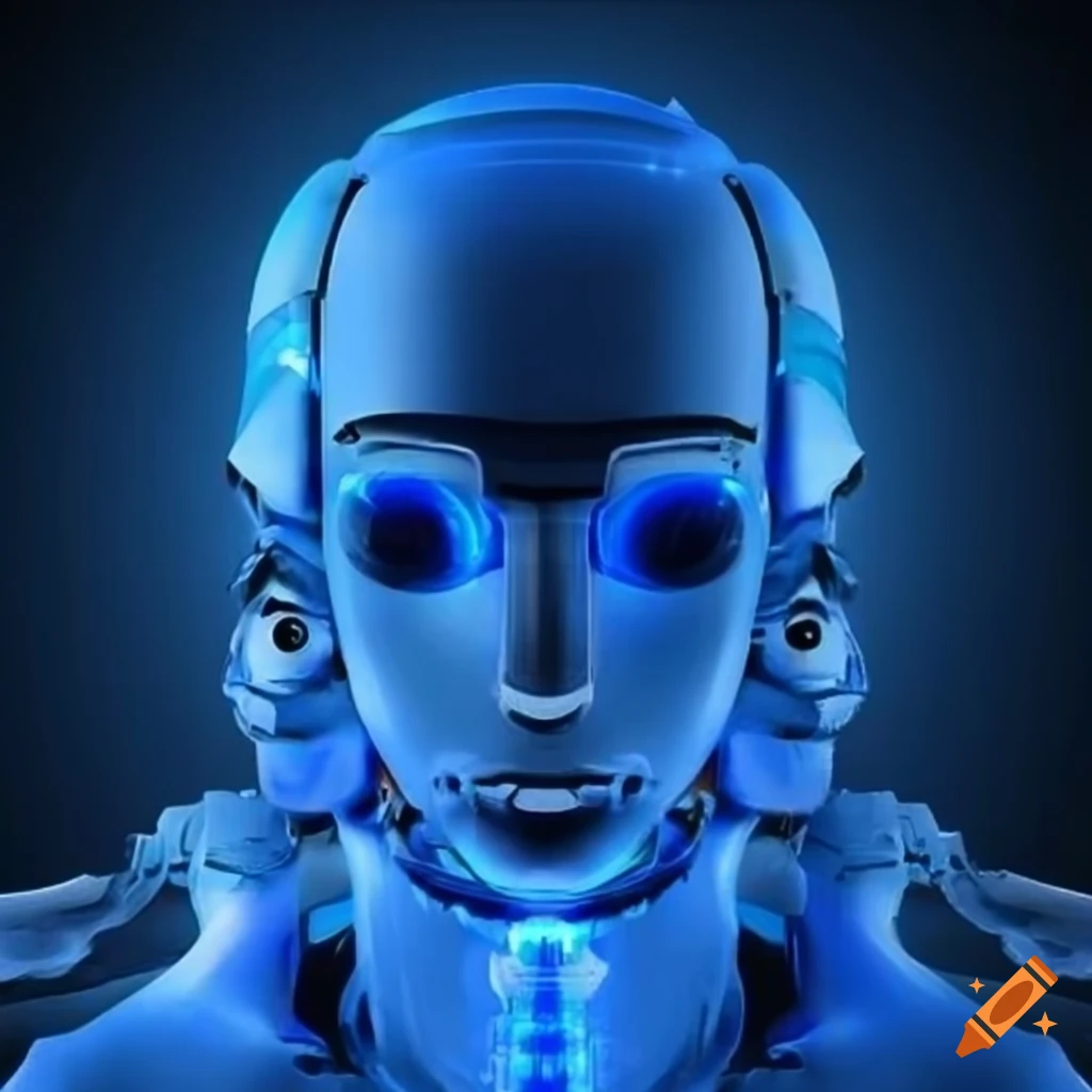 An image that represent the proces of automation with blue colors and white