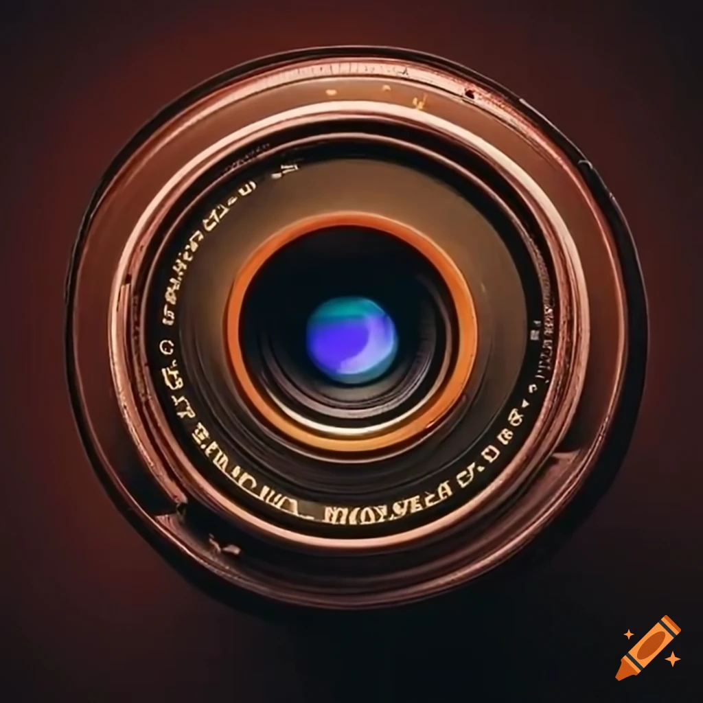 Hollywood sign through a vintage camera lens on Craiyon