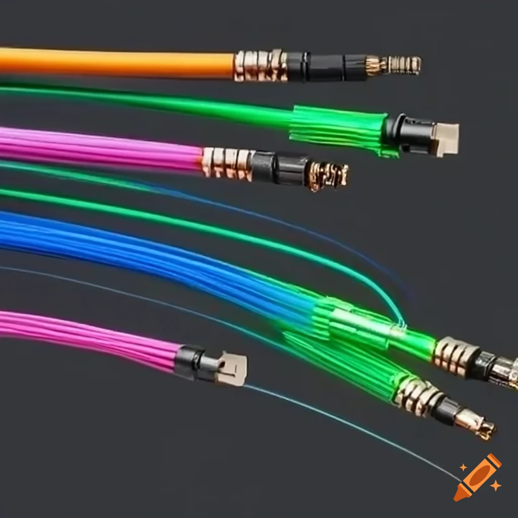 Many fiber optic cable with laser