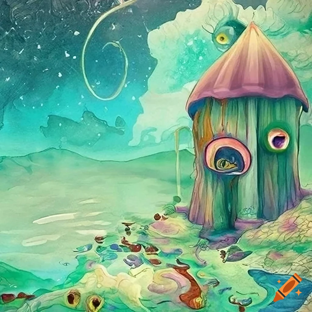 Create a fun and imaginative artwork featuring a whimsical creature of ...