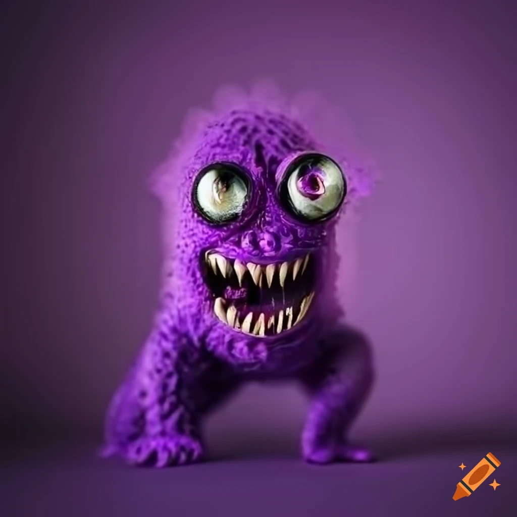 Purple monster with black and purple background