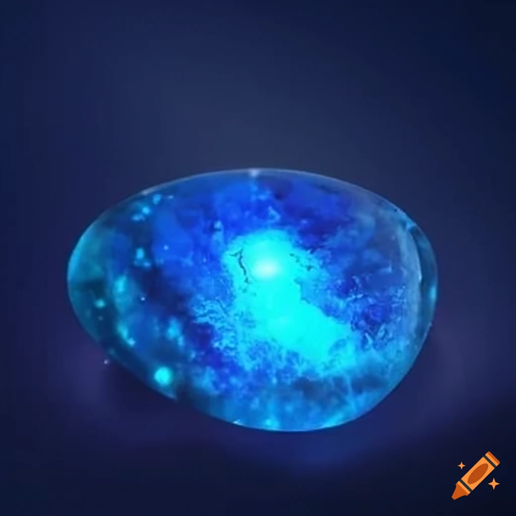 A magic stone blue,glowing