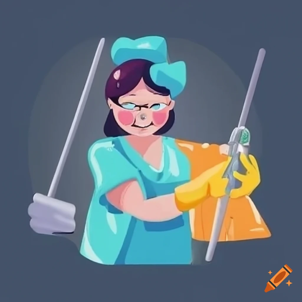 Cleaning in the hospital on Craiyon