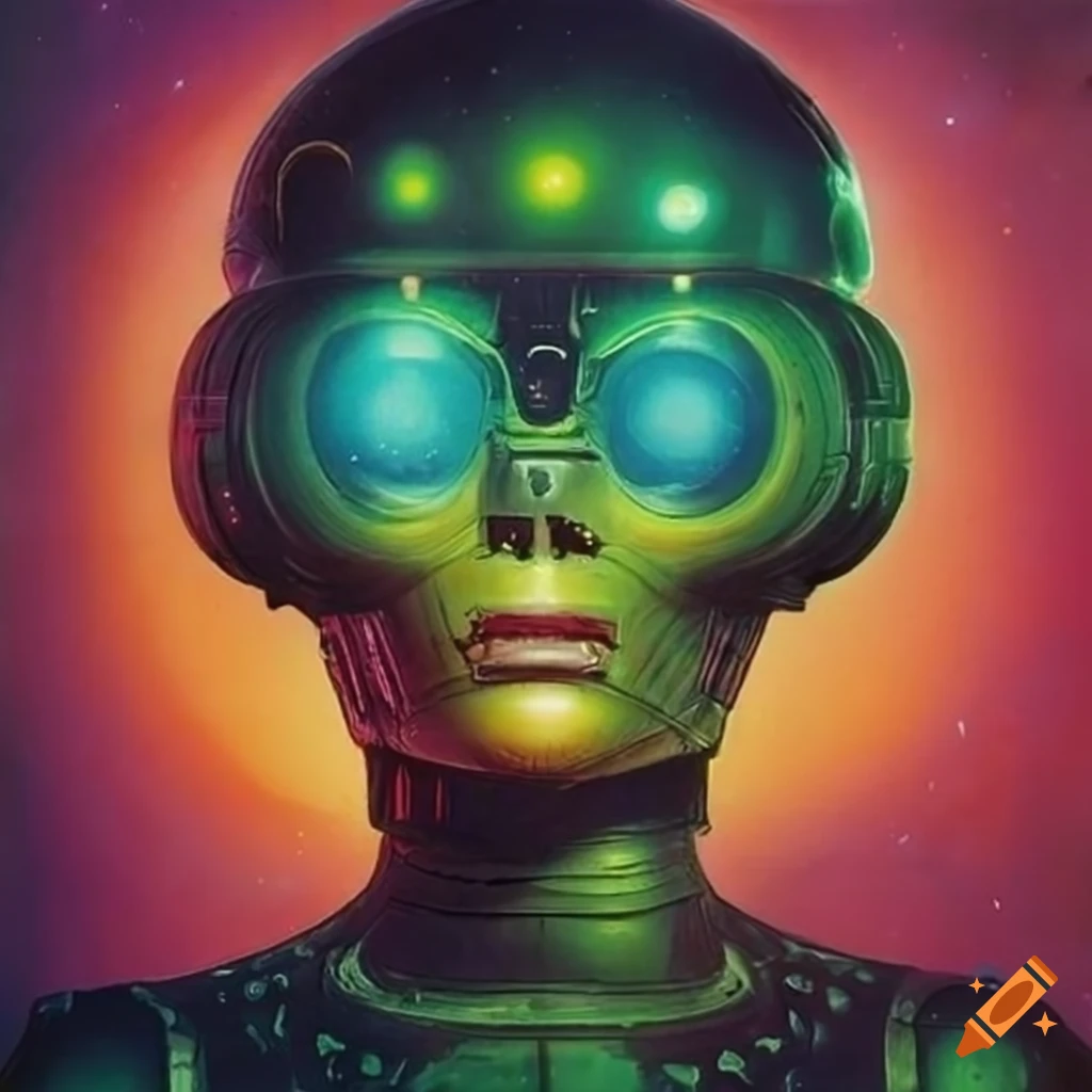 70s sci fi bio machine art on Craiyon