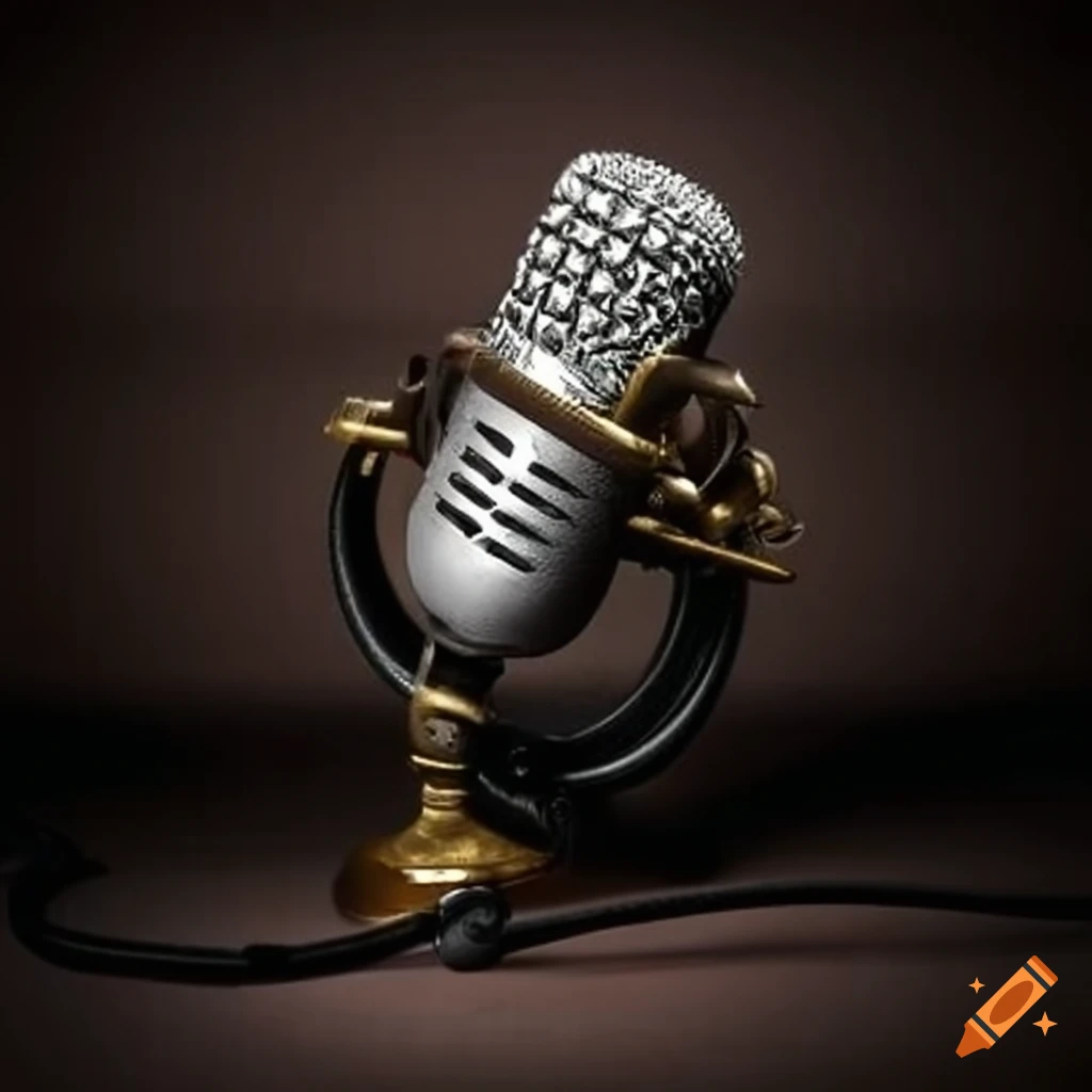 Microphone with steampunk design on Craiyon