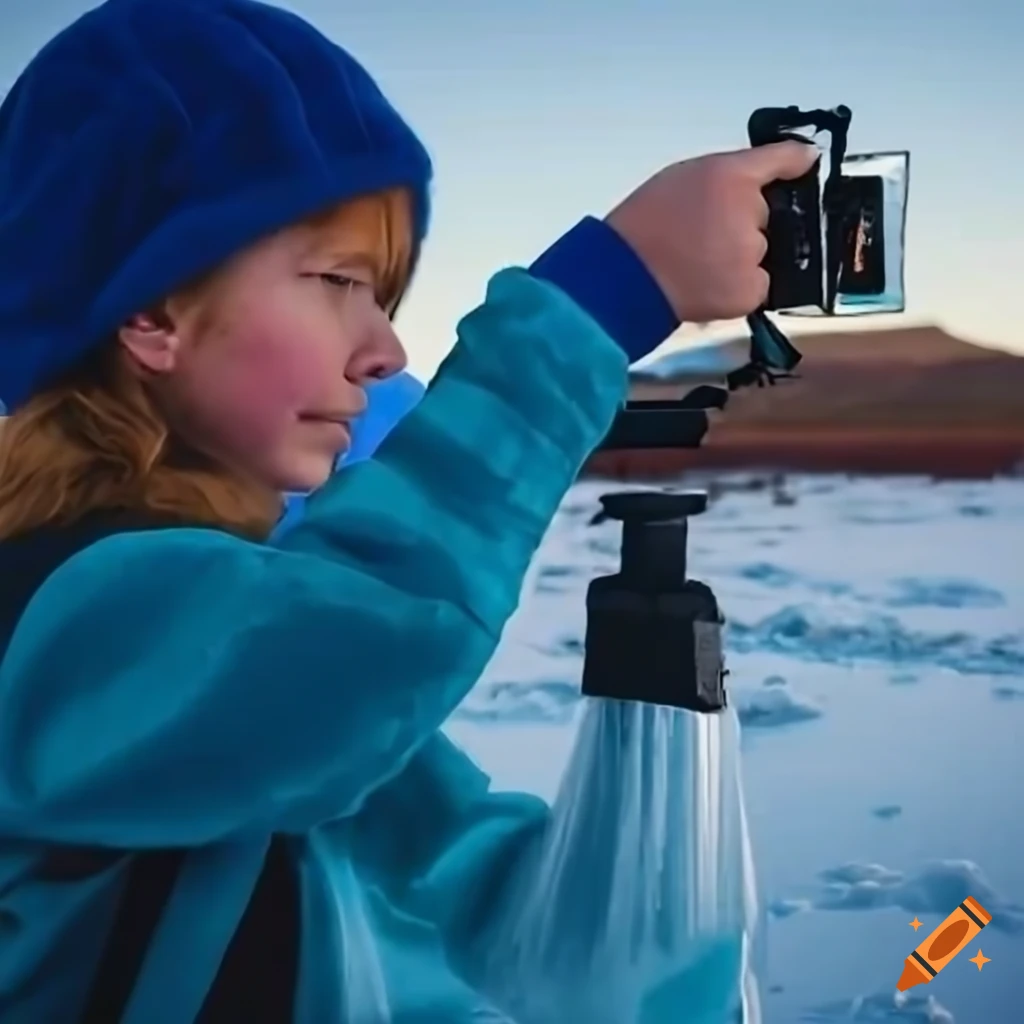 A photograph of students presenting the giant melting square block of ...