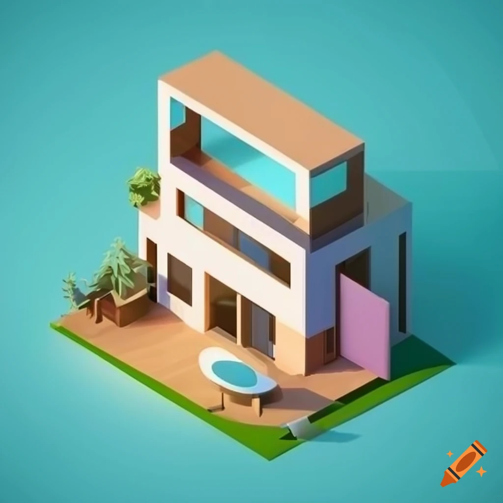Isometric modern house