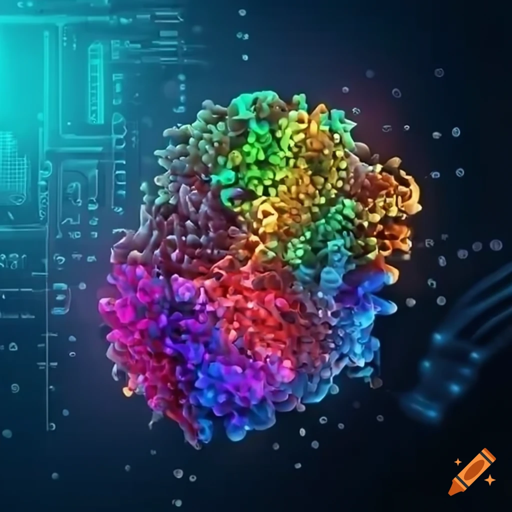 Protein in an ai computer on Craiyon