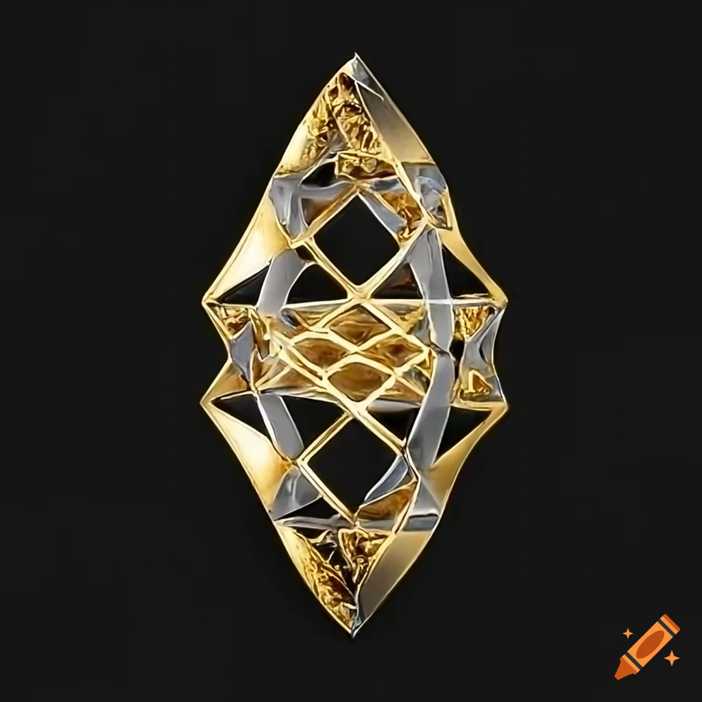 18K white and yellow gold futuristic, fantasy, freeform, and high tech ...