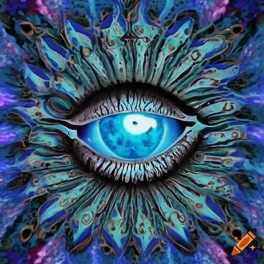 All-seeing eye blue on Craiyon