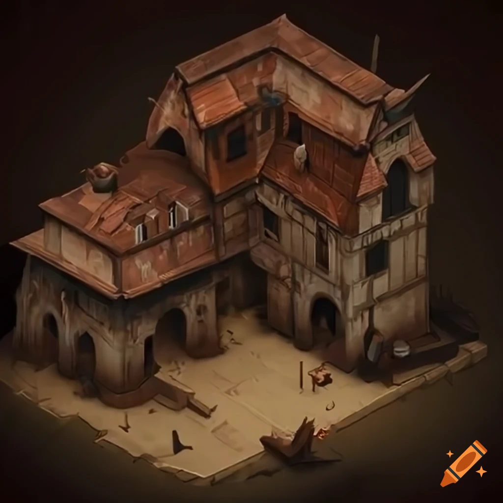 Fantasy rpg video game, isometric style, high detail realistic pre ...
