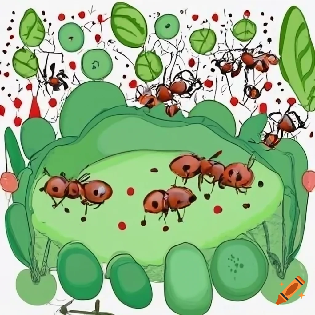 Ants Working Hard Cartoon