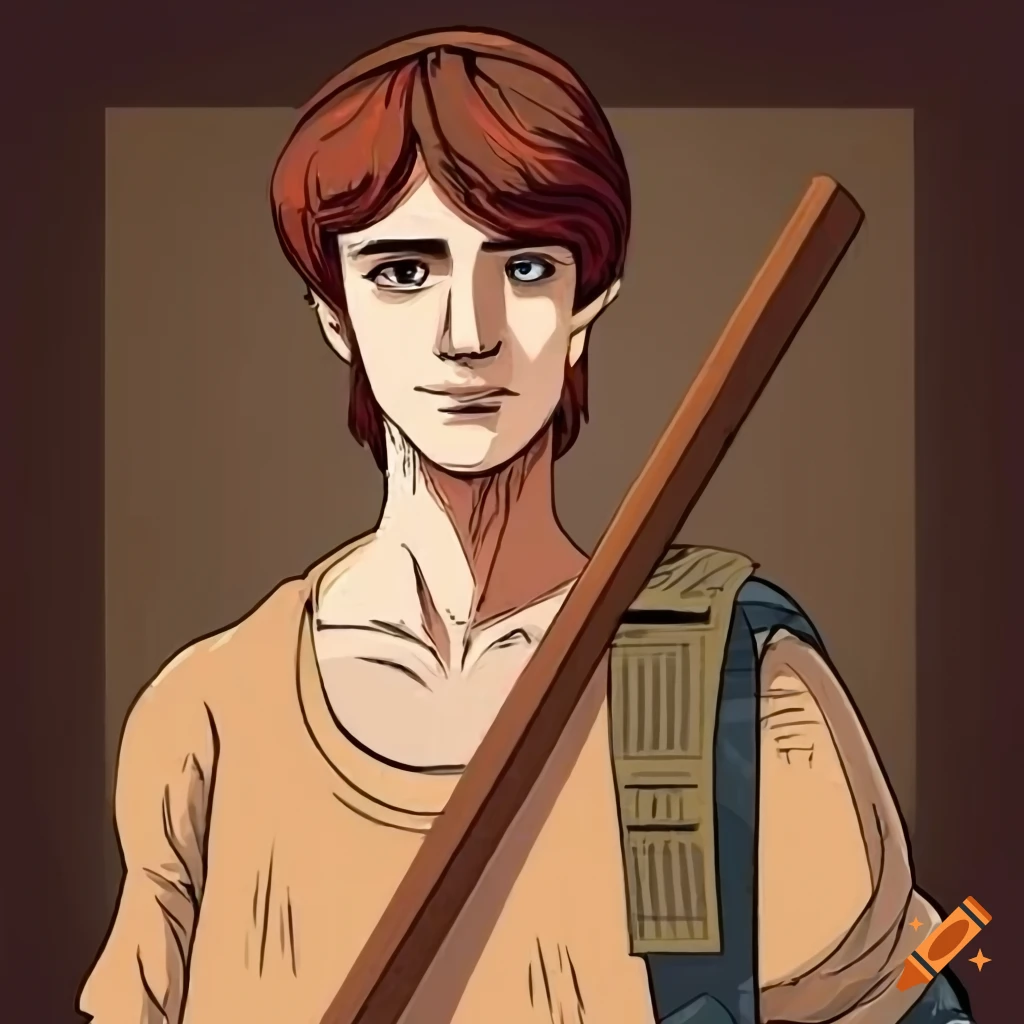 Portrait of a carpenter man in ancient times,in commoner clothes ...