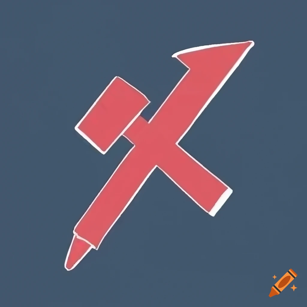 Simple communist hammer and pen on Craiyon