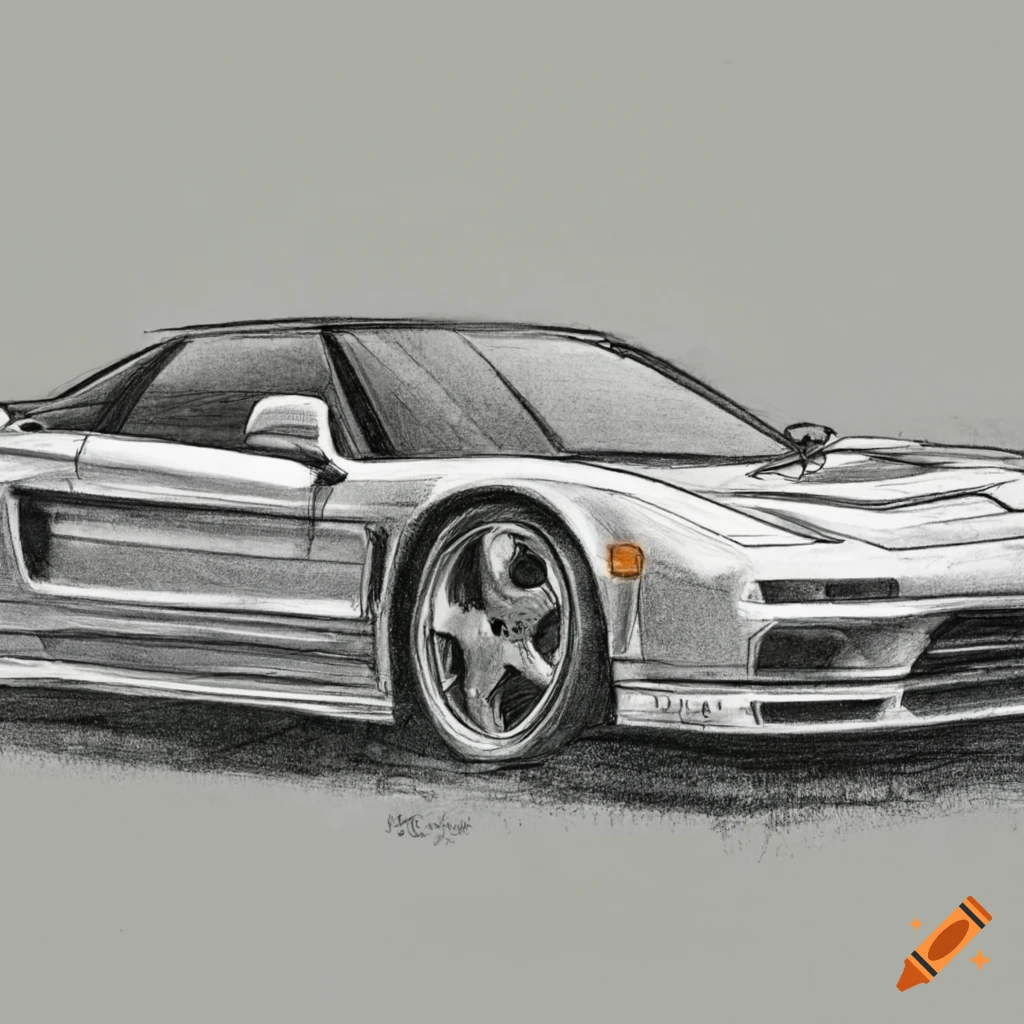 Refined sketch of a honda nsx from 1990 on Craiyon