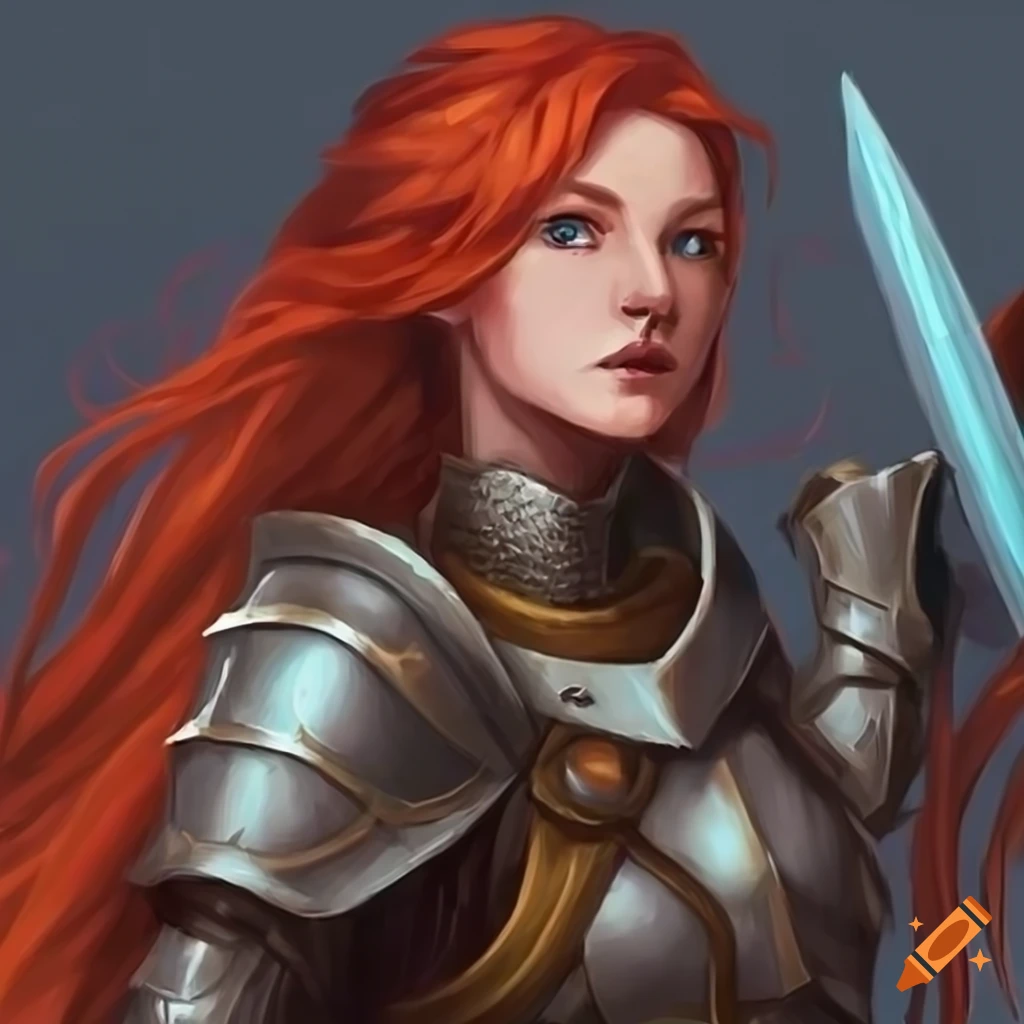 Dnd paladin with wings redhead anime style on Craiyon