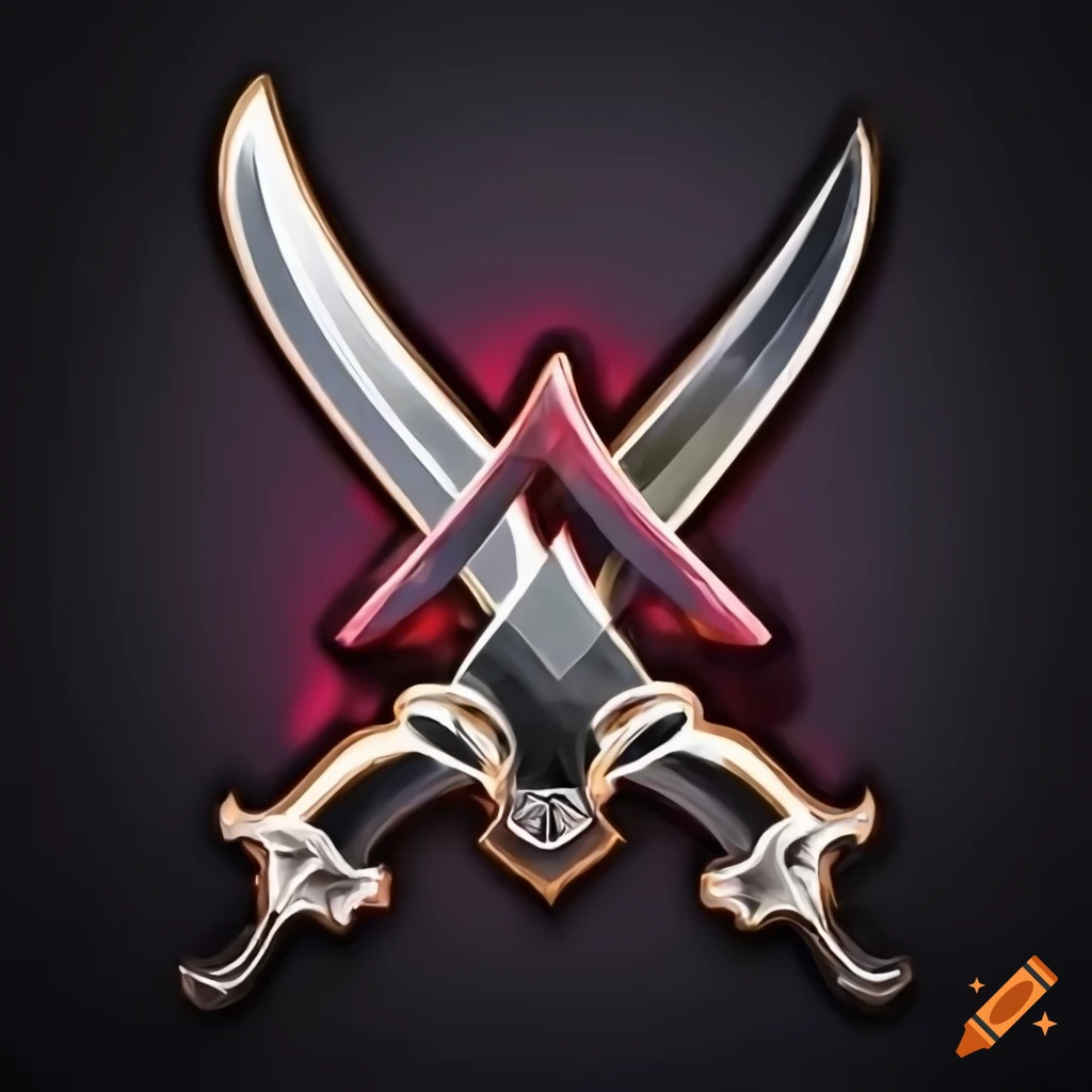 League logo with swords on Craiyon