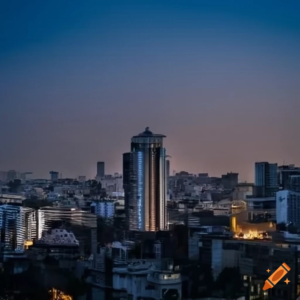 Indore, India skyline in 2080, featuring modern skyscrapers on Craiyon