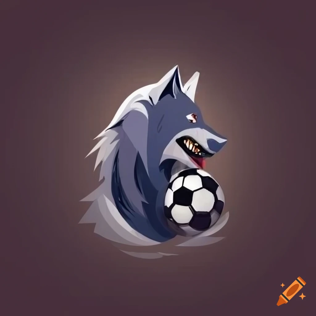 Wolf logo for soccer society, clean and simple design