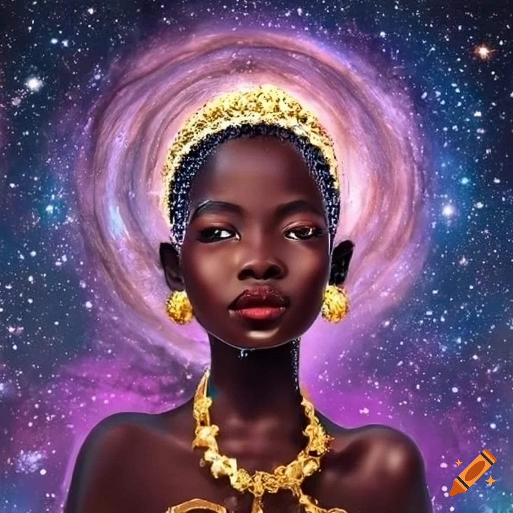 African princess in a milky-way on Craiyon