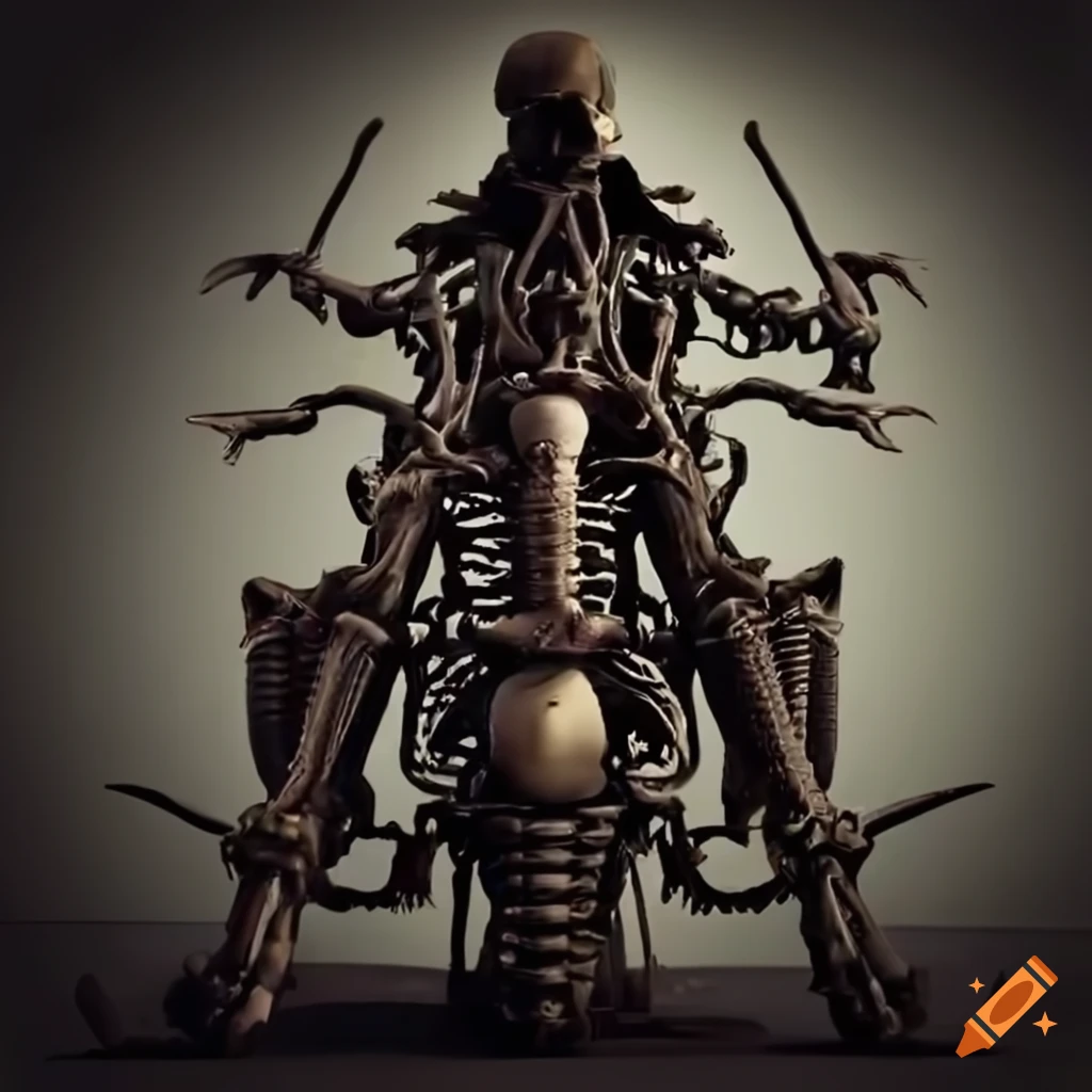 Skeleton motorcycle on Craiyon