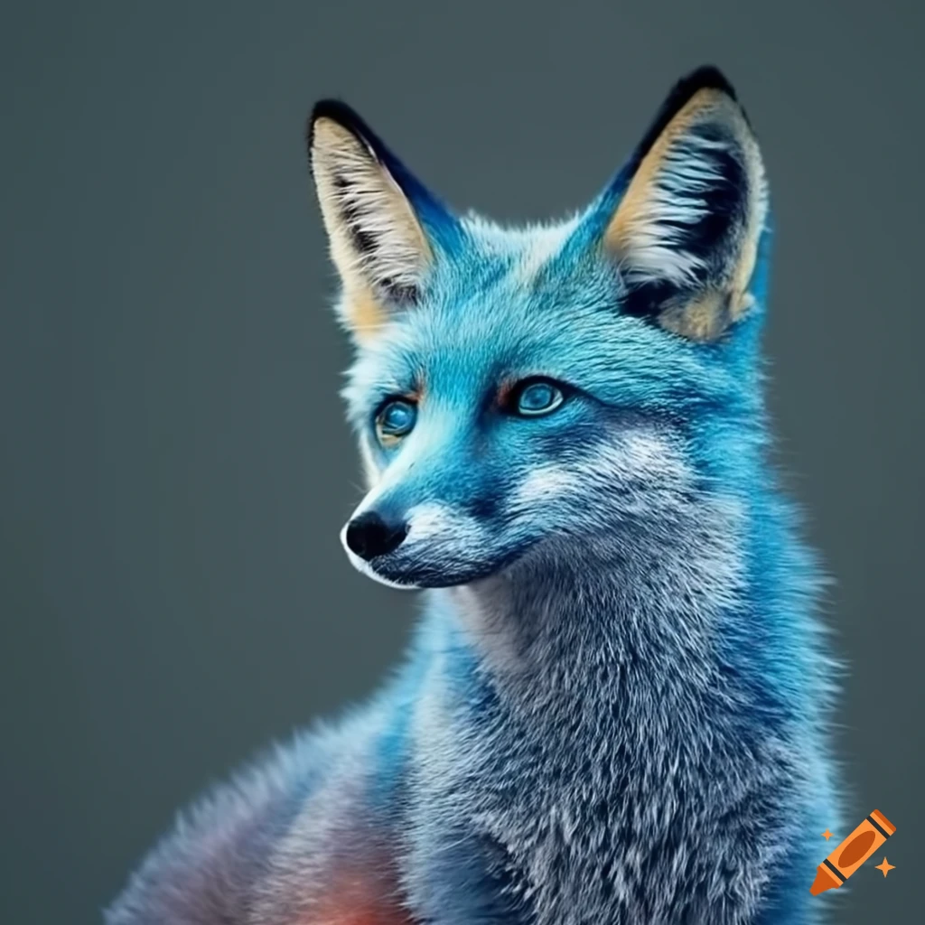 Blue fox on Craiyon