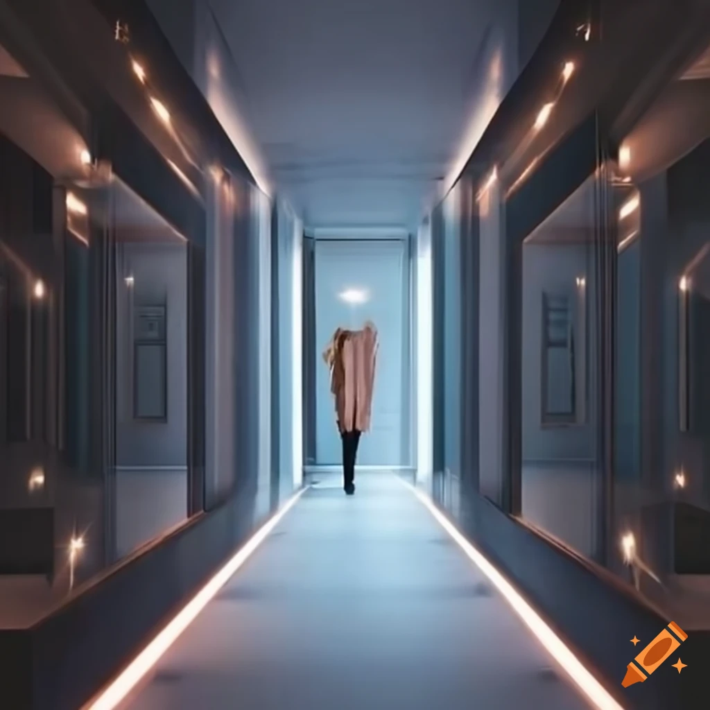 A mesmerizing hallway with endless mirrors and bright lighting on Craiyon
