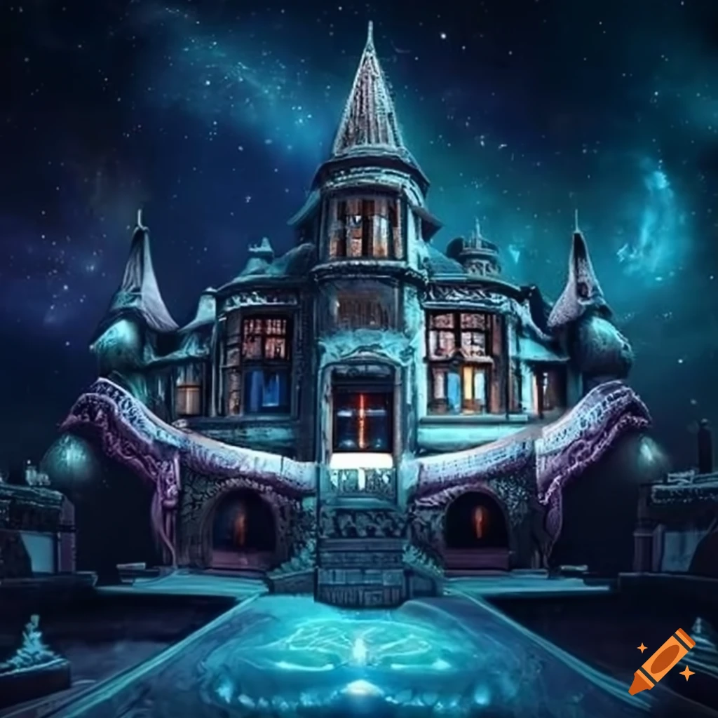 Fantasy space mansion on Craiyon