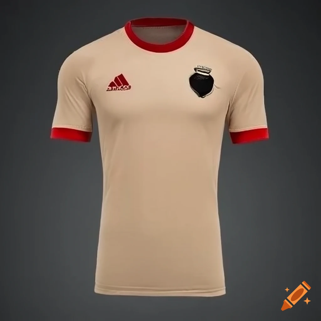 Camiseta fútbol crema y granate on Craiyon