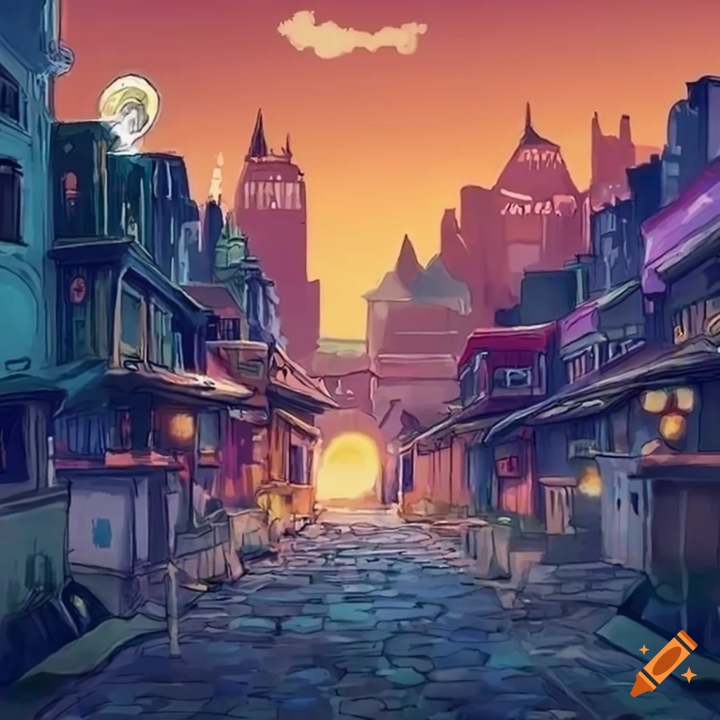 Studio ghibli inspired cityscapes