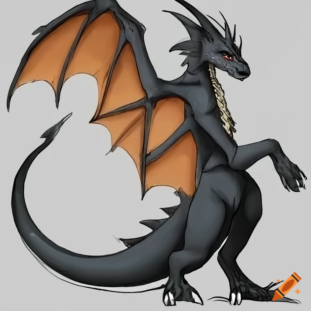 Furry dragon, 2d art on Craiyon