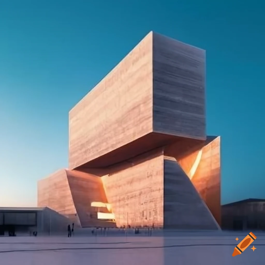 A modern architectural building design of a palestinian cultural center ...