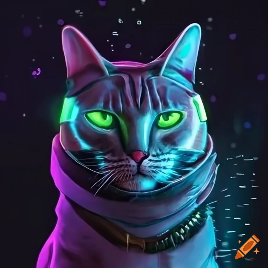 Cyber cat on Craiyon