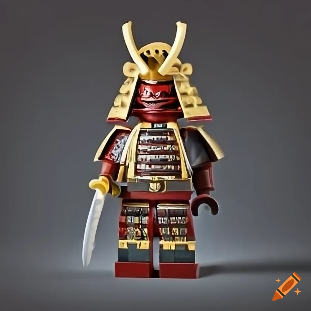 Lego samurai with sword and armor on Craiyon