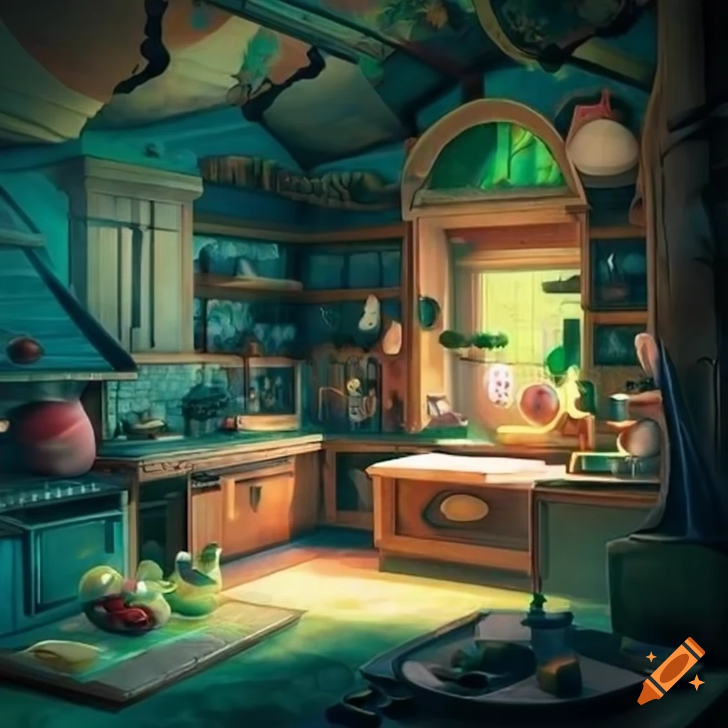 Studio ghibli inspired kitchen fantasy on Craiyon