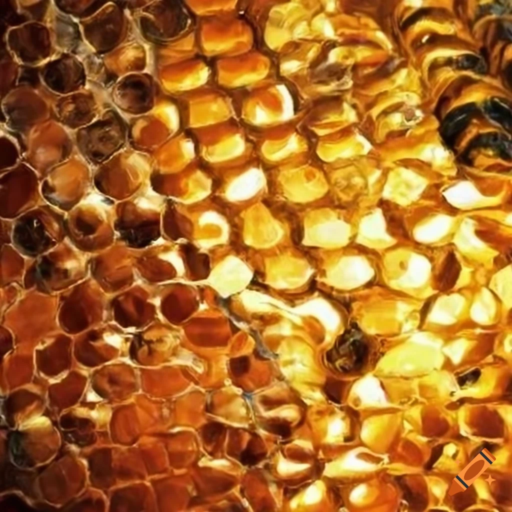 Golden beehive's inner cavities