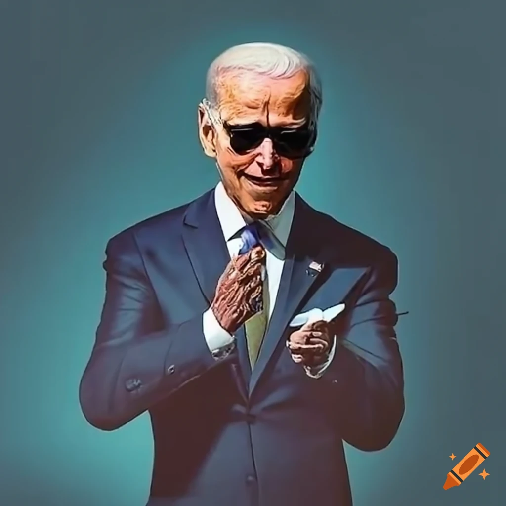 Joe biden riding on a bull