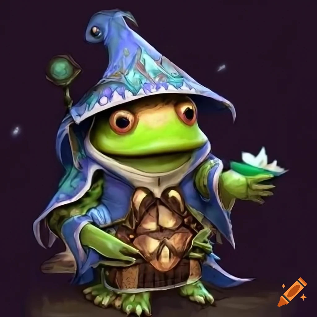 Final fantasy frog mage on Craiyon
