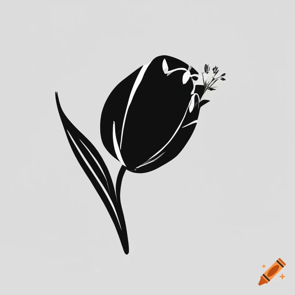 Hand drawn creative wildflower design, side profile, simple ...