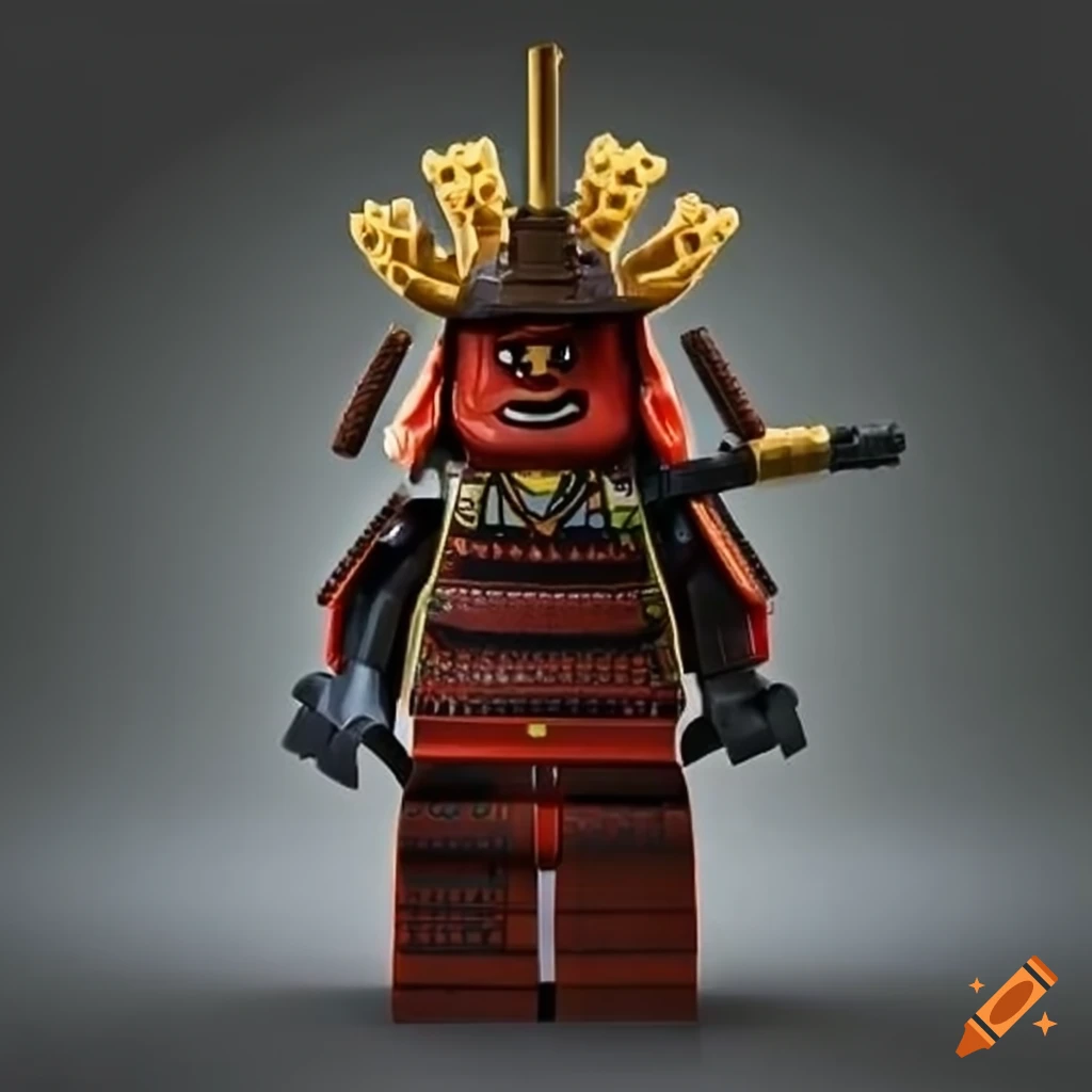 Lego samurai with sword and armor